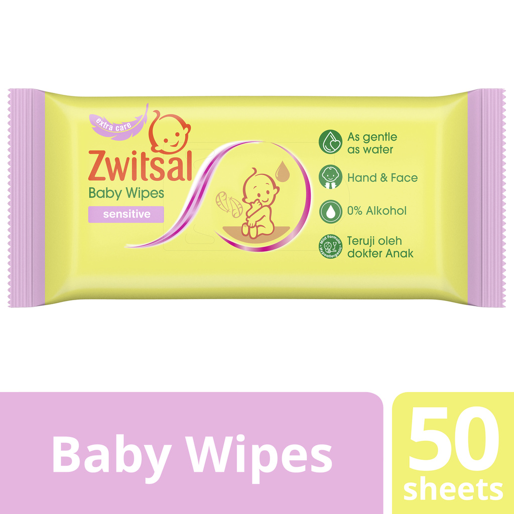 Jual Zwitsal Baby Wipes Tissue Basah Sensitive 50 Sheets | Shopee Indonesia