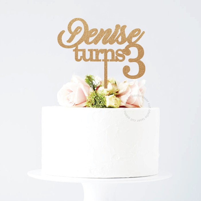 Jual Custom Cake Topper Nama Umur Tulisan Topper Kue Akrilik Caketopper ...