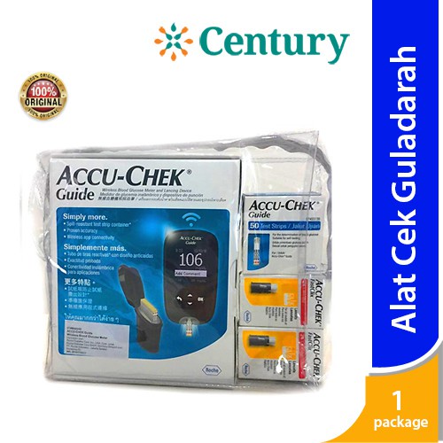 Jual Accu-Chek Guide Glucose Meter + 1Box Strip 50's + 2Box Lancet 24's ...
