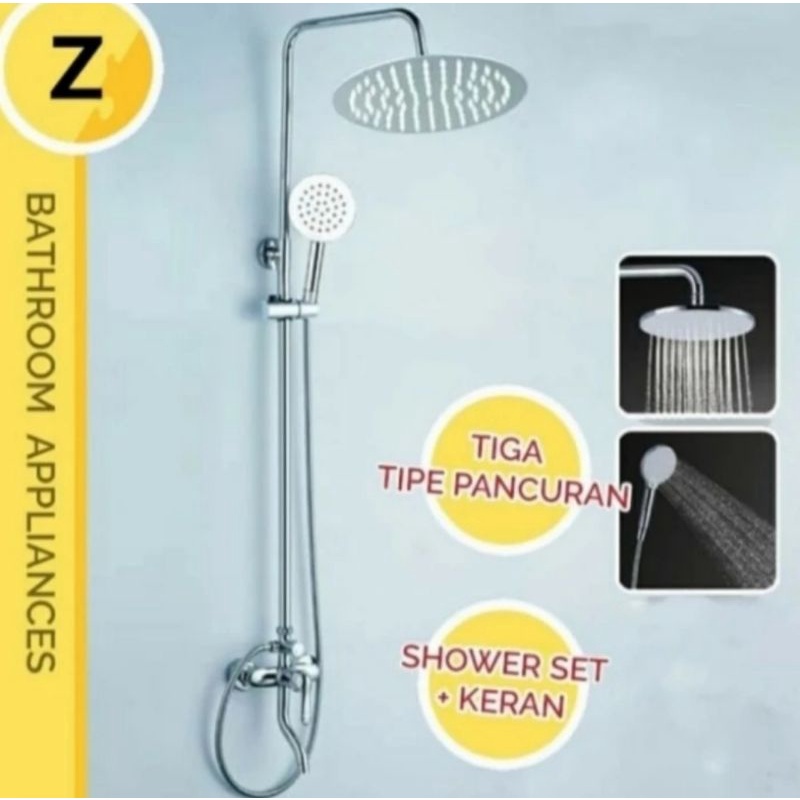 Jual Shower Tiang Set Panas Dingin Shower Set Bulat | Shopee Indonesia