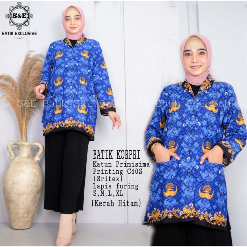 Jual Seragam Korpri Wanita Terbaru Kerah Hitam Full Furing Bahan Halus C40S | Shopee Indonesia