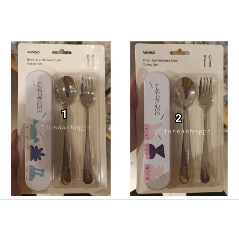 Jual Alat Makan Miniso - British Doll Stainless Steel Cutlery Set ...