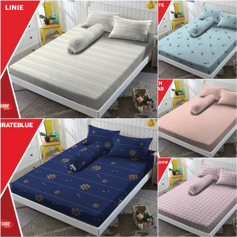 Jual SPREI FITTED 180 TINGGI 30 LINIE, PIRATE BLUE, GIRAFFE, PEACH ...