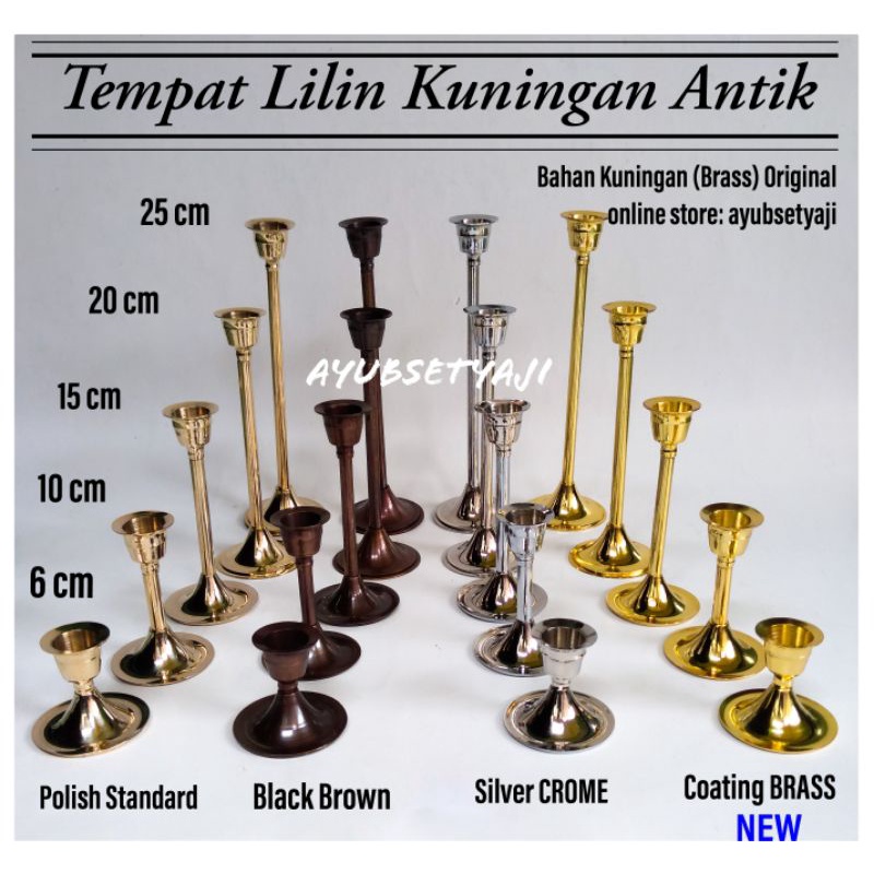 Jual Tempat Lilin KUNINGAN Altar FULL Solid BRASS ALL VARIAN ( Tinggi ...