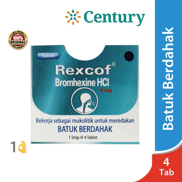 Jual Rexcof Strip Isi 4 tablet /Rexcof/ Batuk Berdahak / Obat Batuk ...