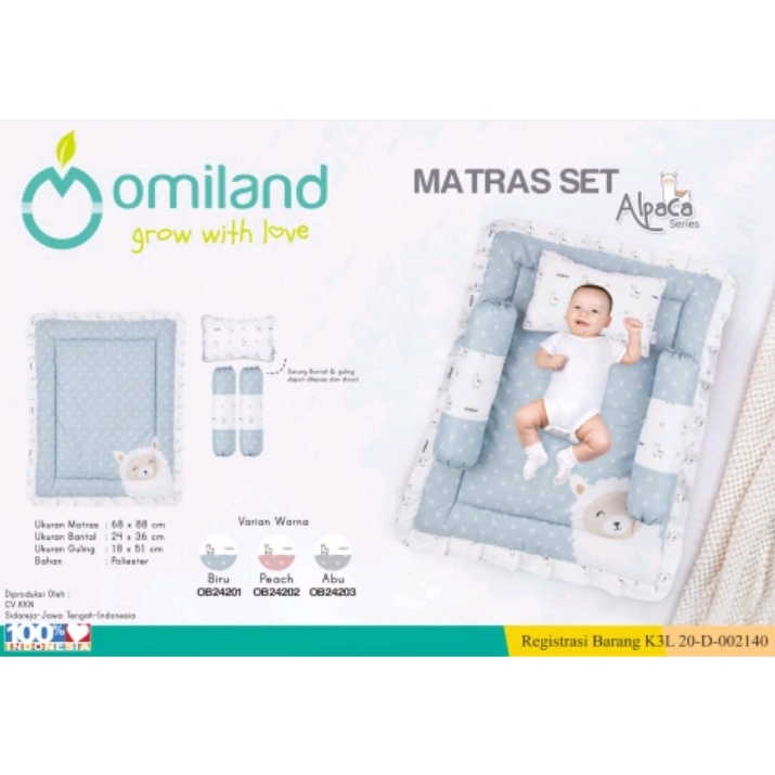 Jual Omiland Baby Mattress Matras Bayi Set Bantal + Guling Motif Alpaca ...