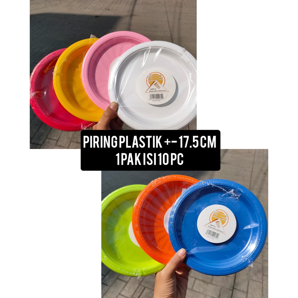 Jual piring ultah plastik warna import plastik murni isi 10 piring ...