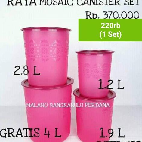 Jual Tupperware Raya Mosaic Canister Set Free Large Mosaic canister ...