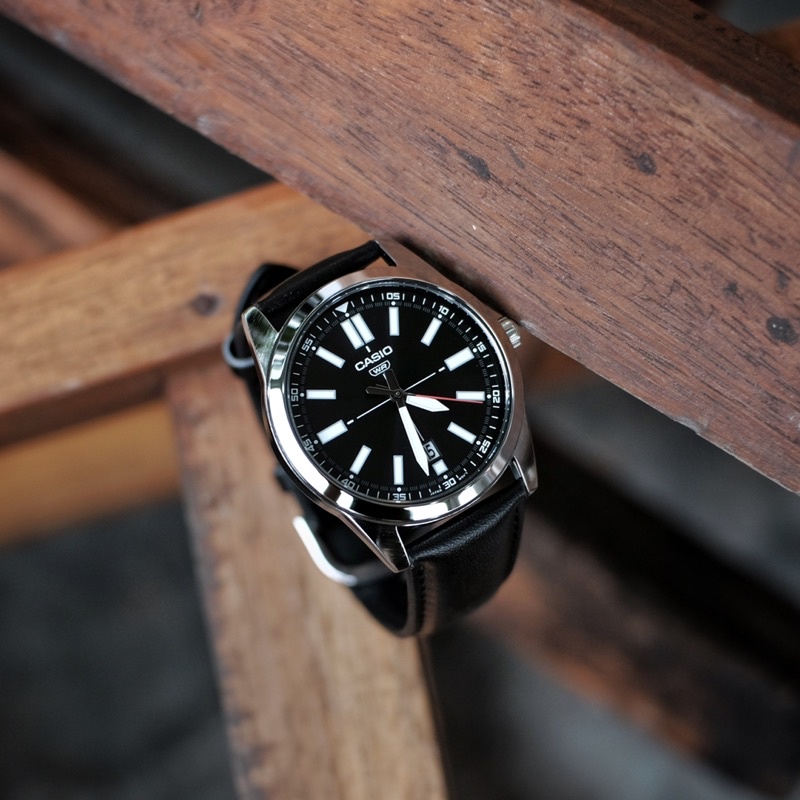 Jual Jam Tangan Casio Mtp Vd02l 1eudf Black Shopee Indonesia