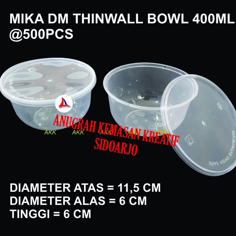 Jual Thinwall Dm Bowl 400 Ml / Kotak Plastik Isi 25 Pcs | Shopee Indonesia