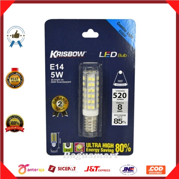 Jual Krisbow Bohlam Led E14 5w 6500k - Cool Daylight/lampu led/bohlam ...