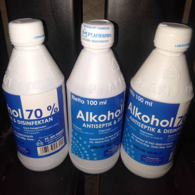 Jual 3 botol Alkohol 70% netto @100 ml | Shopee Indonesia