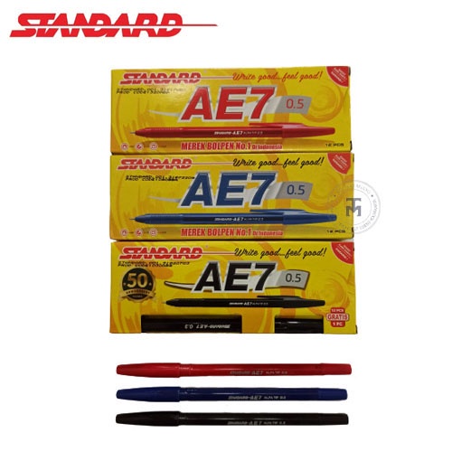 Jual (12 Pcs) Pulpen Standard AE7 0,5mm | Shopee Indonesia