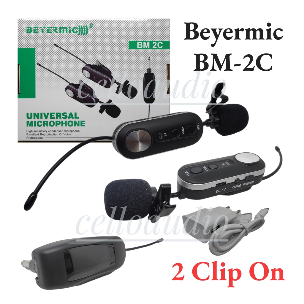 Jual Mic Wireless Beyermic BM-2C 2 Microphone Clip On Jepit | Shopee ...
