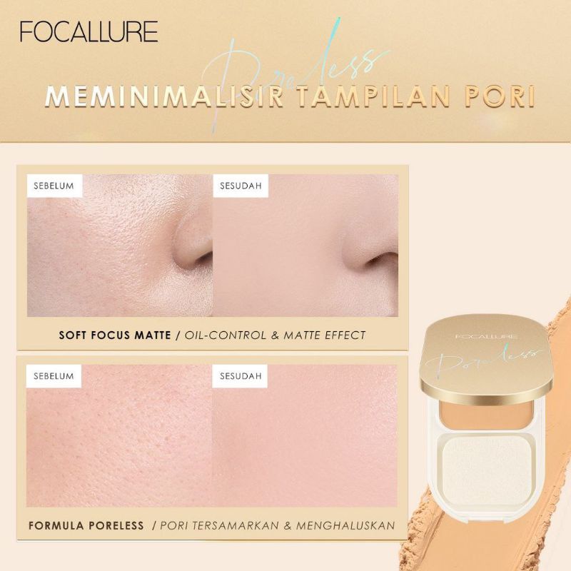 Jual FOCALLURE LONG LASTING PORELESS COMPACT POWDER | Shopee Indonesia