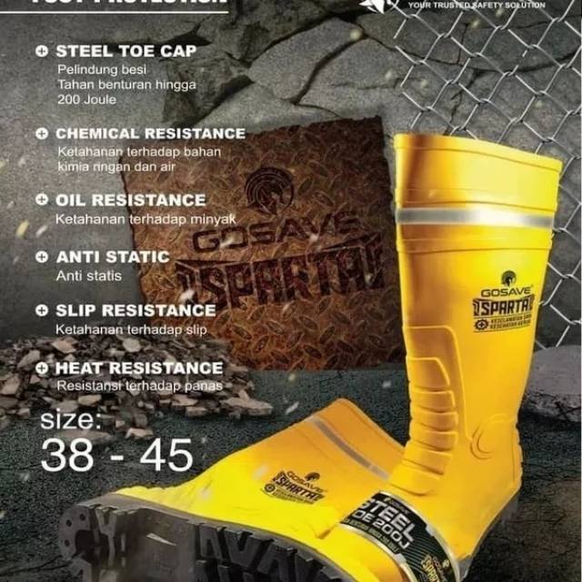 Jual Booth Rubber Safety Steel Toe - Sepatu Booth Proyek Kuning Ujung ...