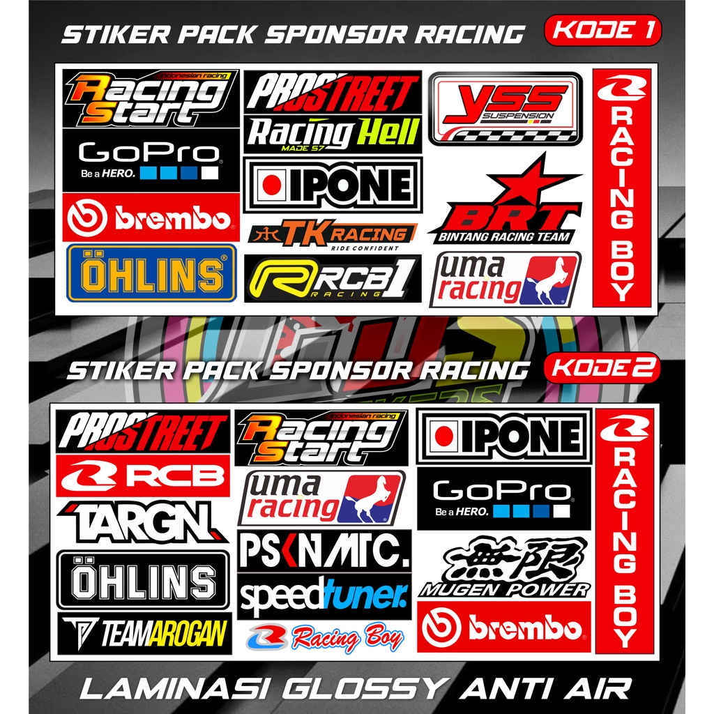 Jual STIKER PACK RACING STIKER PAKET MOTOR BALAP STIKER HELM TERLARIS ...