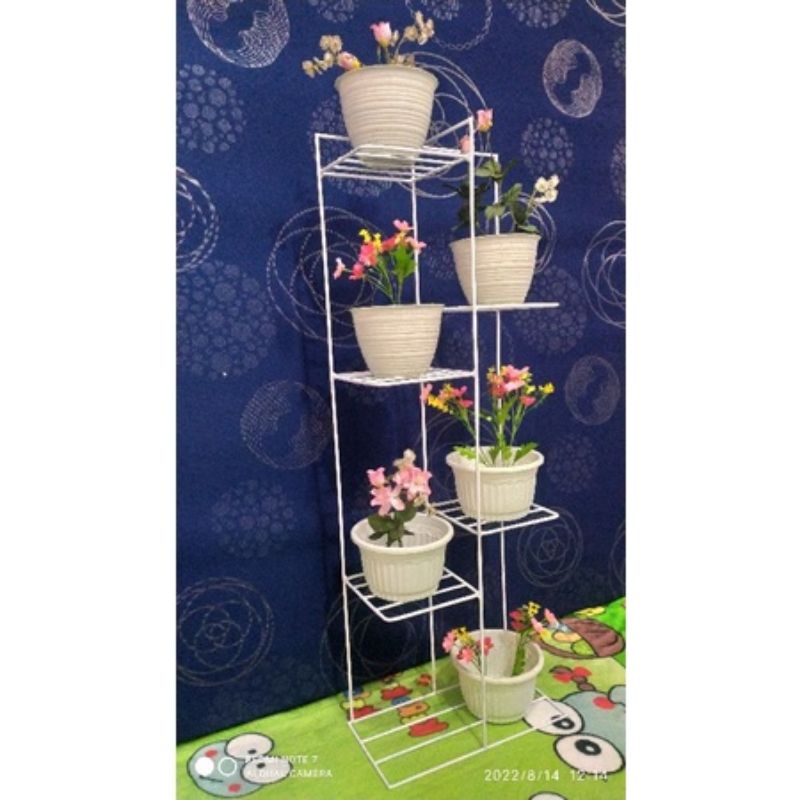 Jual Rak bunga susun isi 7 pot tinggi 1 meter besi SNI 6mm/standing pot ...