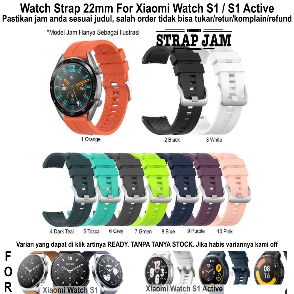 Jual XLF Tali Jam Xiaomi Watch S1 / Active - Strap 22mm Rubber Quick Release Sporty | Shopee ...