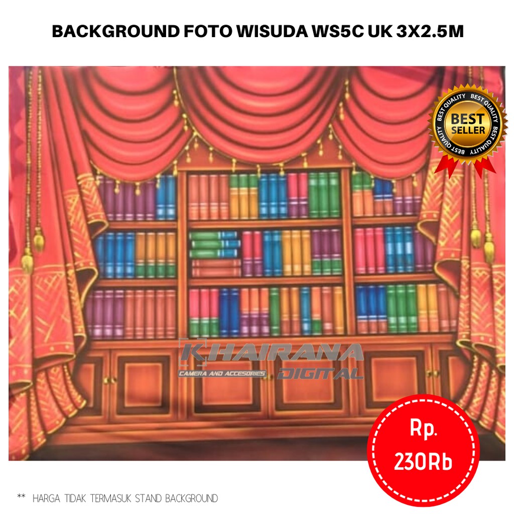 Jual Background Backdrop Latar/Layar Foto Rak Wisuda Gorden WS5C Merah ...
