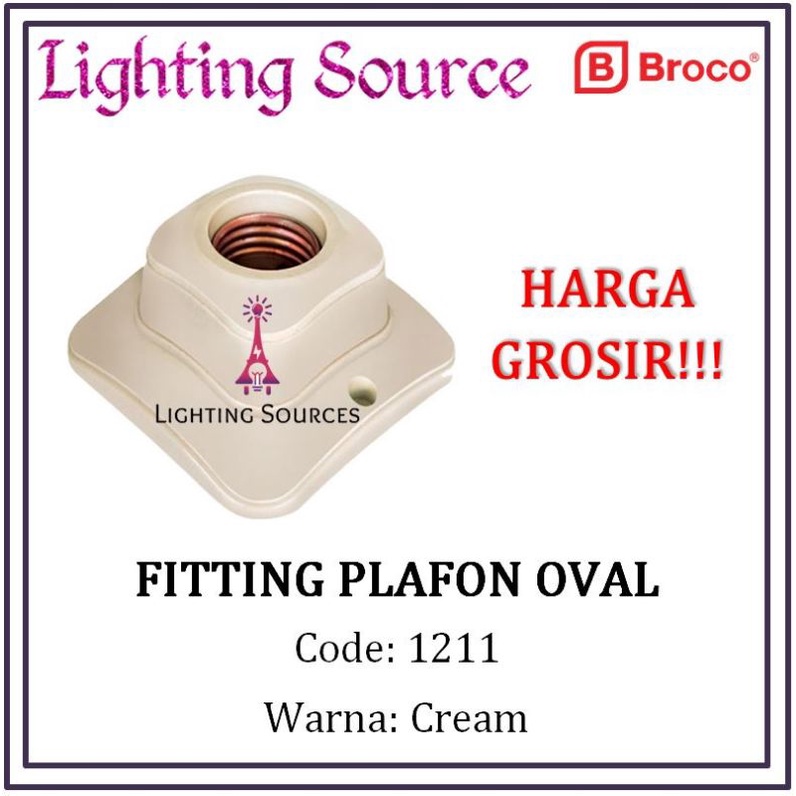 Jual BROCO FITTING PLAFON 1211 (OVAL) FITTING PLAFON TEMPEL BROCO 1211 ...