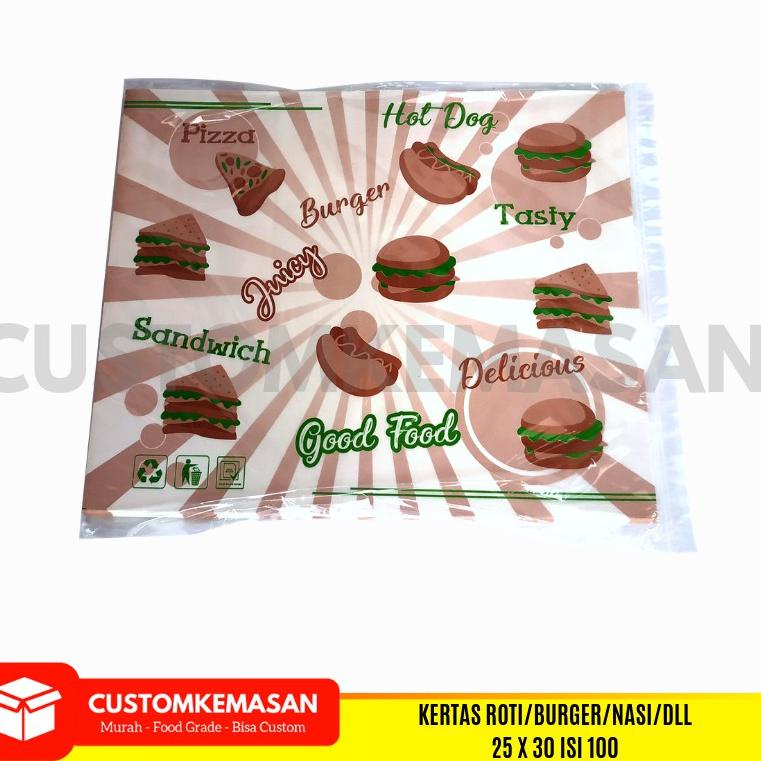 Jual BIG PROMO Kertas Pembungkus burger, Kertas Nasi, Kertas Roti ...