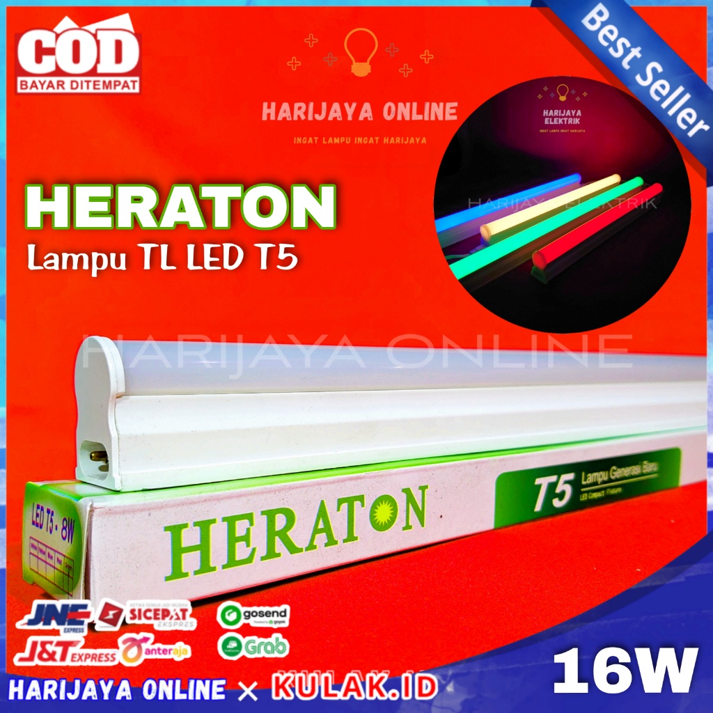 Jual LAMPU TL NEON T5 LED HERATON 16 WATT 123CM SET TUBE LIGHT NEON ...
