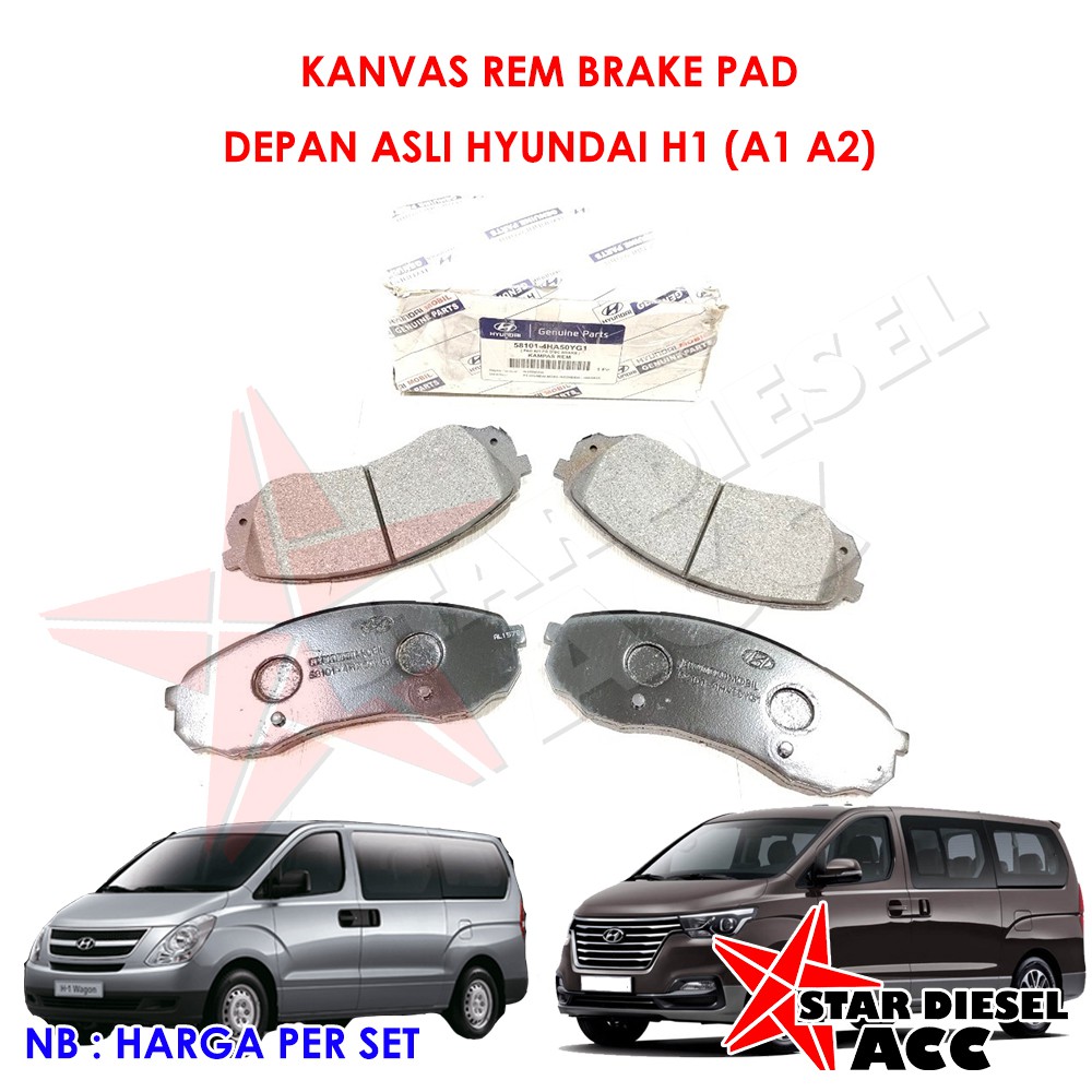 Jual BRAKE PAD DEPAN HYUNDAI H1 ORIGINAL PARTS TIPE A1 DAN A2 SEPATU ...