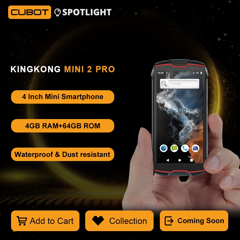 Jual Cubot KingKong MINI 2 Pro, 4" Waterproof Mini Smartphone, 4GB+64GB ...