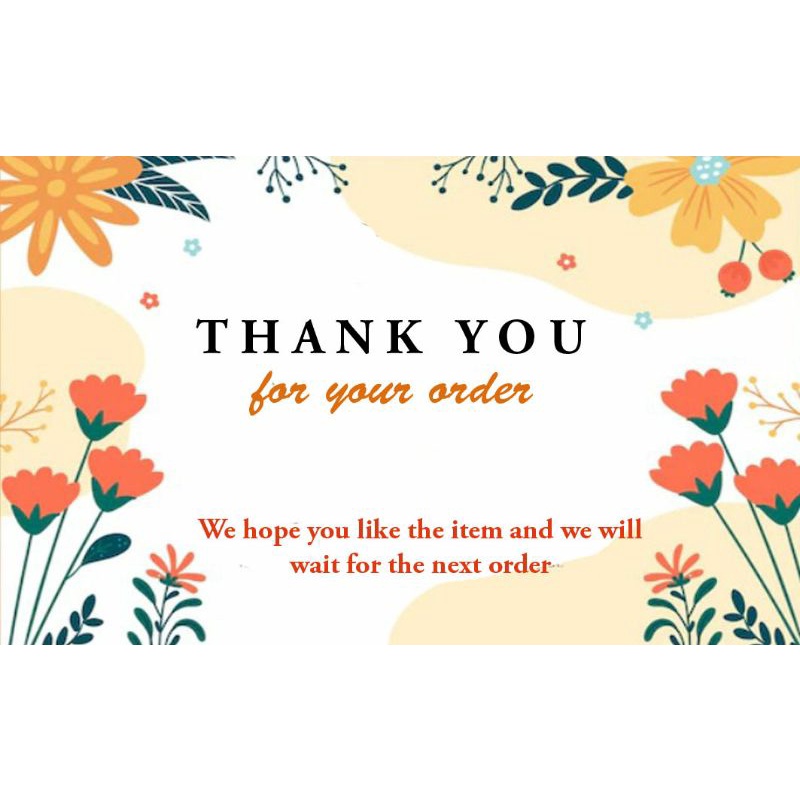 Jual Part 2 Thankyou card thank you card thankyou for your order thank ...