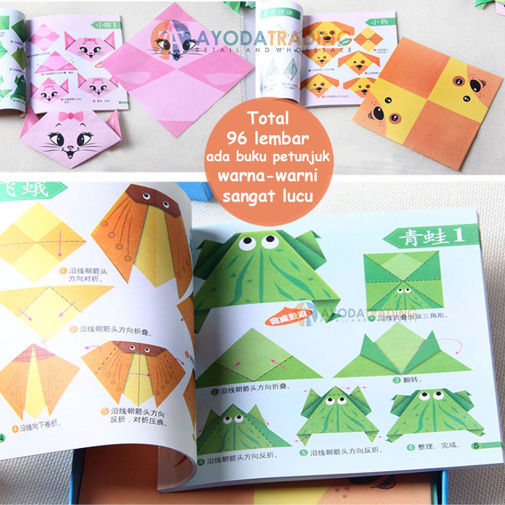 Jual Origami Seni Melipat Kertas Anak DIY 96pcs | Shopee Indonesia