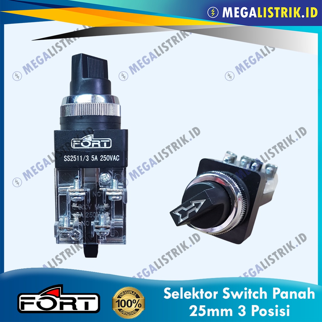 Jual FORT SELEKTOR PANAH 25MM 3 POSISI / SELECTOR SWITCH 25 MM SS2511/3 ...