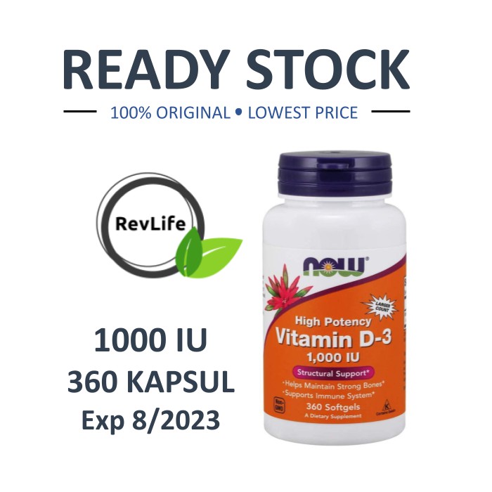 Jual Now Foods Vitamin D3 1000 IU 360 Softgels | Shopee Indonesia