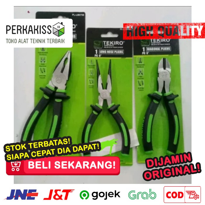 Jual Paket Set Tang Kombinasi Potong Lancip Tekiro K81 | Shopee Indonesia