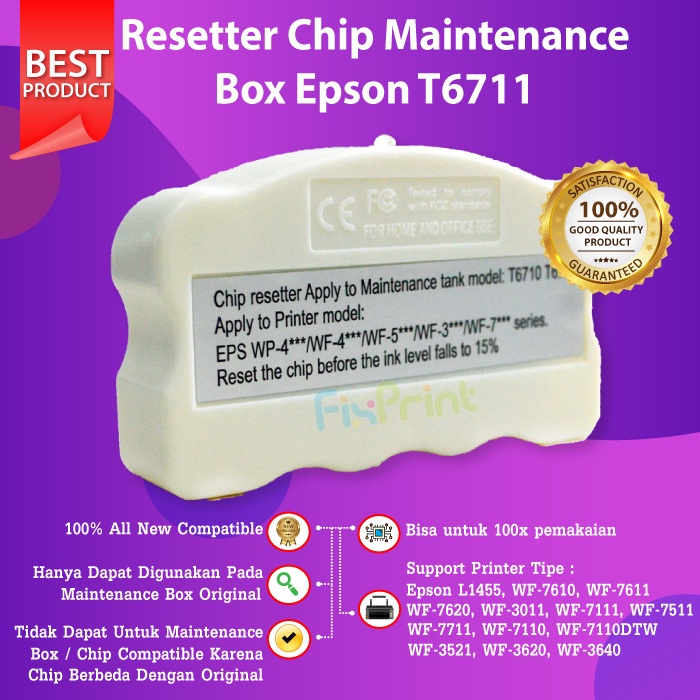 Jual Resetter Original Chip Maintenance Box T6711 T6712 Printer Epson ...