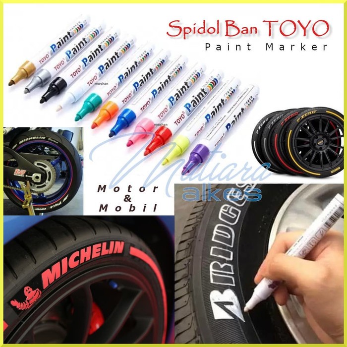Jual SPIDOL BAN MOBIL MOTOR TAHAN AIR / SPIDOL BAN TOYO MARKER PAINT ...