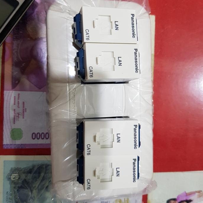 Jual Stop Kontak 2gang 4Device Outlet LAN CAT6 Panasonic Wide Series ...