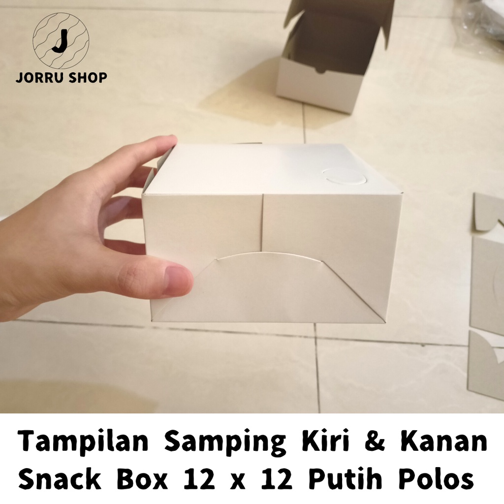 Jual KOTAK KUE - SNACK BOX PUTIH POLOS Uk. 12 x 12 | Shopee Indonesia