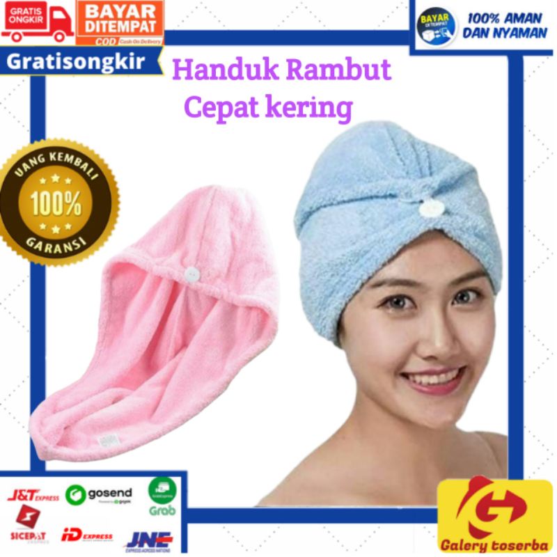 Jual handuk pengering rambut super cepat, magic towel microfiber, ajaib ...