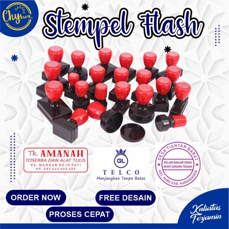 Jual Stempel Flash Custom Desain 1 Warna - KECIL | Shopee Indonesia