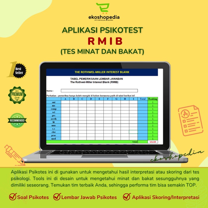 Jual Aplikasi Skoring dan Interpretasi Psikotes Rothwell Miller ...