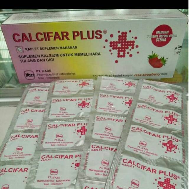 Jual Calcifar plus tablet /strip isi 10 tablet (SUPLEMEN KALSIUM dan ...