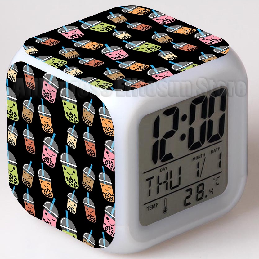 Jual Corgi Panda Cat Alarm Clock Cute Action Figures Boba Drinks Milk ...