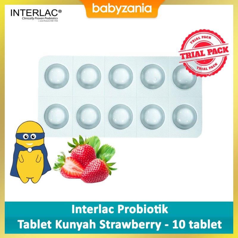 Jual Interlac Probiotik Tablet Kunyah Strawberry - 10 tablet | Shopee Indonesia