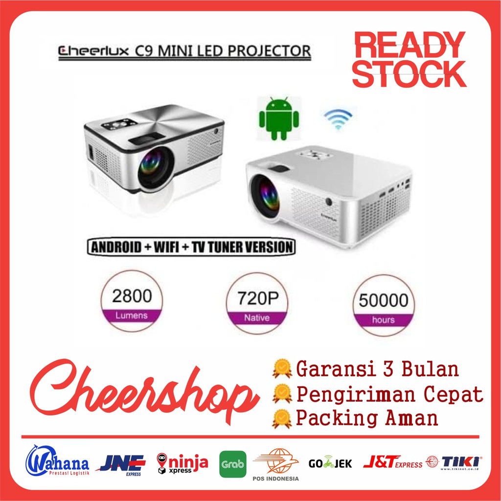 Jual Cheerlux C9 Android Wifi LED Projector 2800 tv tunner Proyektor ...