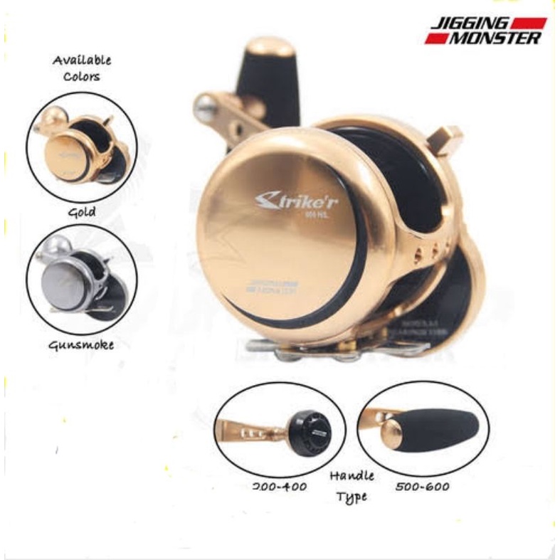 Jual Reel OH JIGGING MONSTER STRIKER (Color GOLD) (LEFT HANDLE ...
