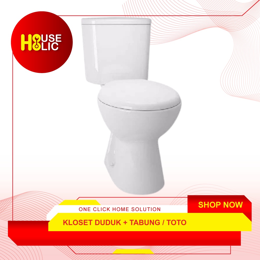 Jual TOTO Kloset Duduk + Tabung CW 633 J Set / Closet Single Flush ...