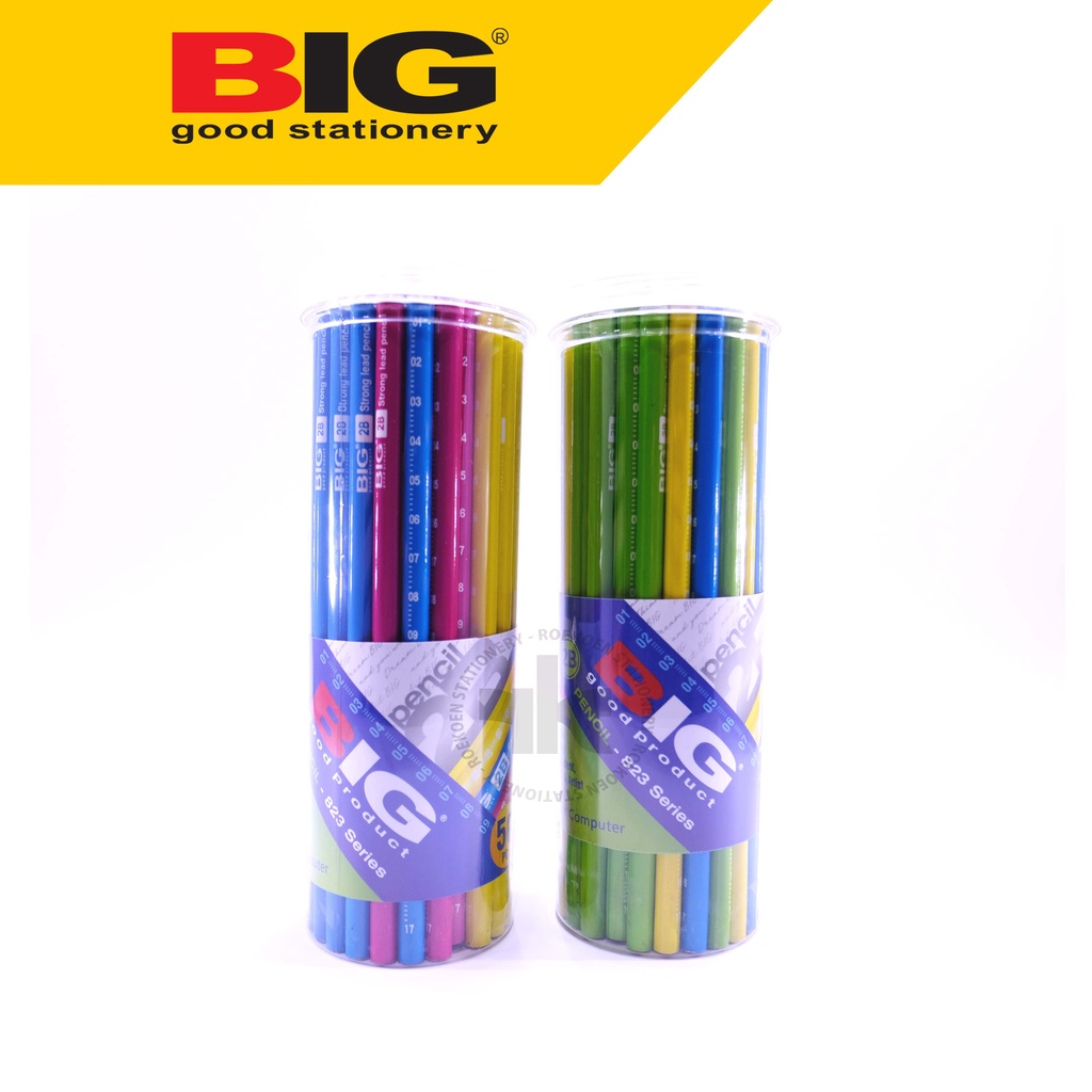Jual Big Round Pensil 2B Polos 823 Series (Tabung) | Shopee Indonesia