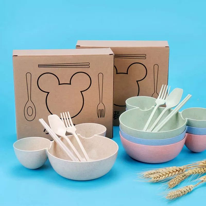 Jual Piring sendok garpu kotak set tempat makan mickey mouse anak ...