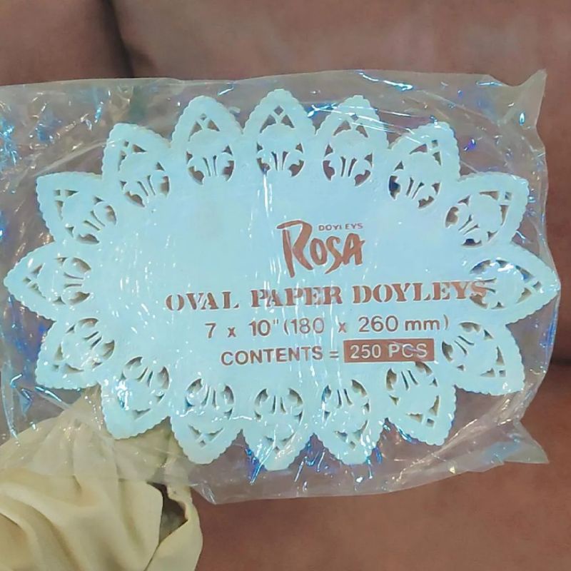 Jual oval paper doyleys rosa doilli doley kertas renda nampan kue snack ...